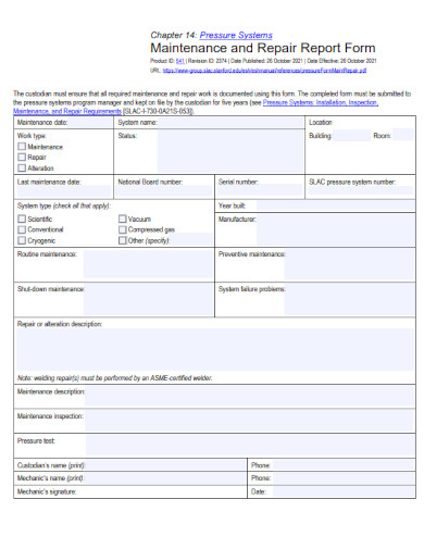 18+ Maintenance Report Templates in Google Docs | Word | Pages | PDF | XLS