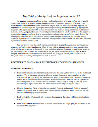 10 Critical Analysis Templates Google Docs Word Pages PDF