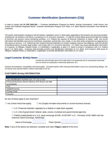 23+ Customer Questionnaire Templates in Google Docs | Pages | PDF | Word