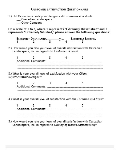 23+ Customer Questionnaire Templates in Google Docs | Pages | PDF | Word