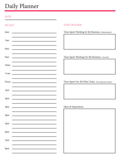 33+ Daily Planner Templates in Google Docs | Google Sheets | XLS | Word ...