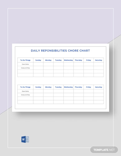 Printable Chore Chart - 16+ Free PDF Documents Download