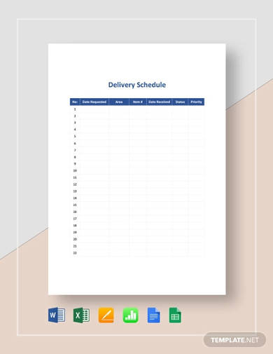 15+ Delivery Schedule Templates - Docs, PDF, Excel