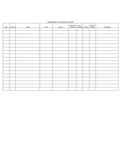 15+ Sign Out Sheet Templates - Google Docs, Google Sheets, Excel, Pages ...