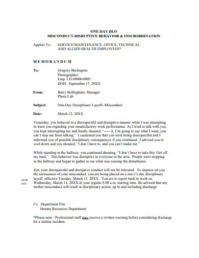 6+ Disciplinary Warning Letter Templates in Google Docs | Word | Pages ...