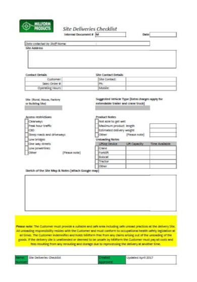 11+ Delivery Checklist Templates - Google Docs, Word, Pages, Pdf