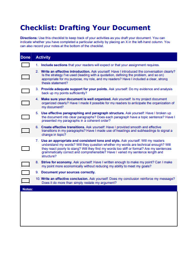 12+ Drafting Checklist Templates in Google Docs | Word | Pages | PDF ...