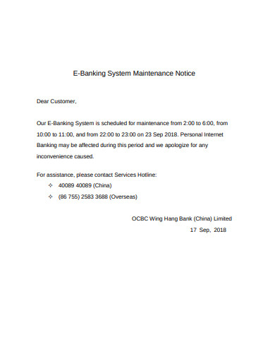 11+ Maintenance Notice Templates in PDF