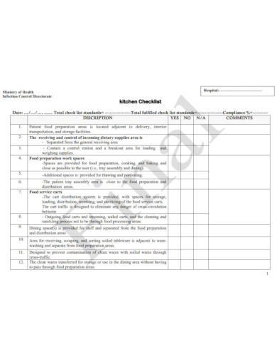 12+ Kitchen Checklist Templates - Google Docs, Word, Pages, PDF