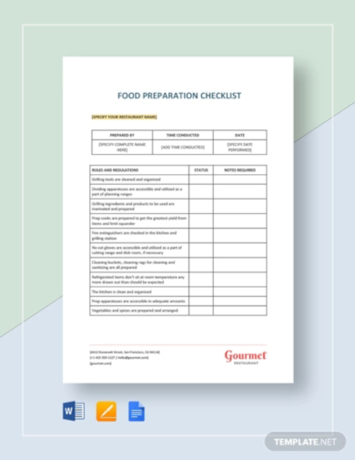 8+ Preparation Checklist Templates - PDF, Google Docs, Word, Pages