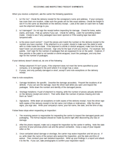 11+ Receiving Checklist Templates - PDF, Google Docs, Word, Pages