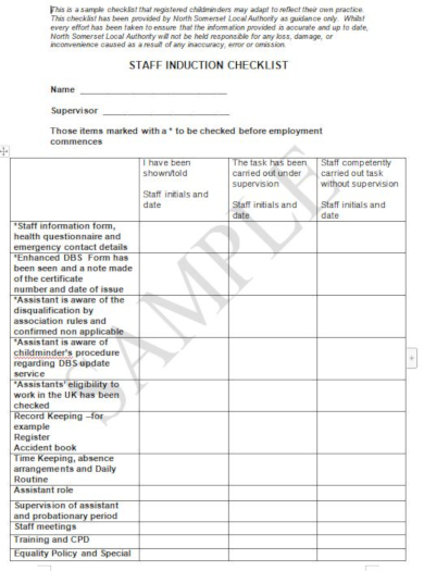 10 Induction Checklist Templates Google Docs Word Pages PDF