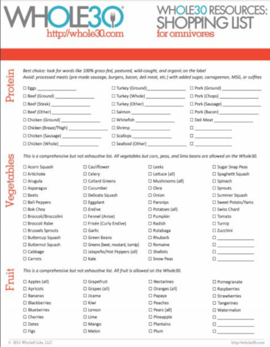 12+ Grocery Checklist Templates - Google Docs, Word, Pages, PDF