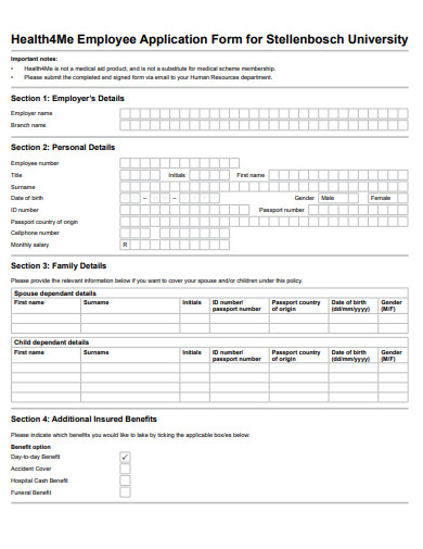 10+ Employee Application Form Templates in Word | Pages | PDF