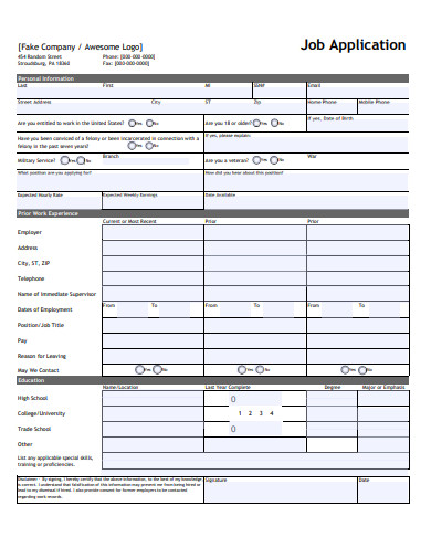 10+ Employee Application Form Templates in Word | Pages | PDF