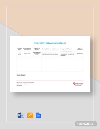 18+ Equipment Schedule Templates - Google Docs, Word, Pages, PDF