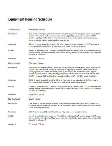 18+ Equipment Schedule Templates - Google Docs, Word, Pages, PDF
