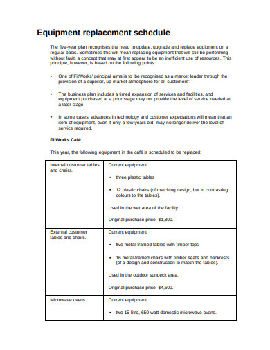 18+ Equipment Schedule Templates - Google Docs, Word, Pages, PDF