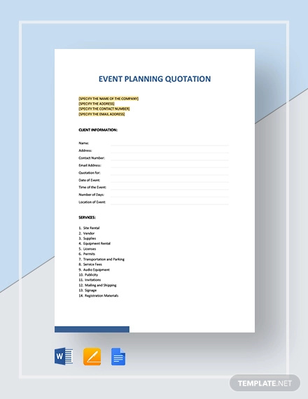 19+ Event Quotation Templates - Free Sample, Example Format Download