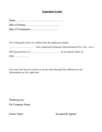 10+ Experience Letter Templates - Google Docs, Word, Pages, PDF