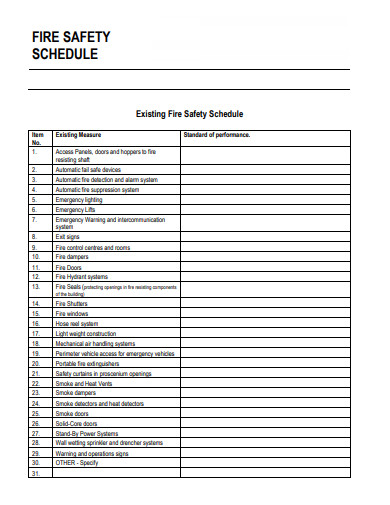 11+ Safety Schedule Templates - Google Docs, MS Word, Pages, PDF