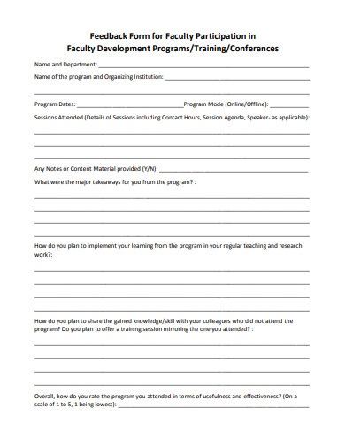 Free 19+ Training Feedback Form Templates in PDF | DOC