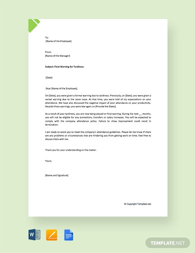 17+ First and Second Warning Letter Templates - Free PDF, Word, Excel ...