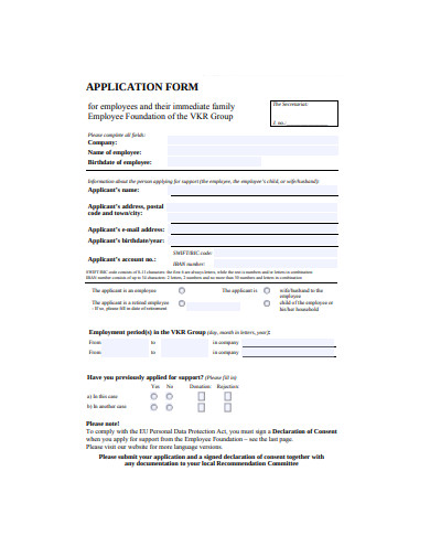 10+ Employee Application Form Templates in Word | Pages | PDF