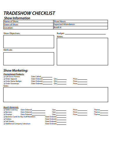 How To Make/Create a Trade Show Checklist [Templates + Examples] 2023