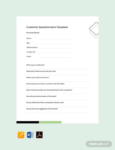 23+ Customer Questionnaire Templates in Google Docs | Pages | PDF | Word