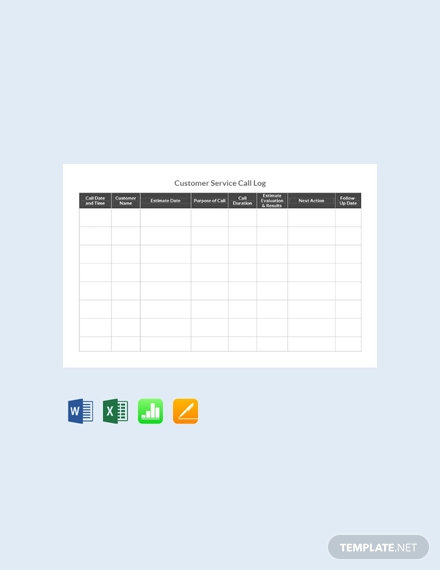 8+ Editable Customer Log Templates - Word, Excel