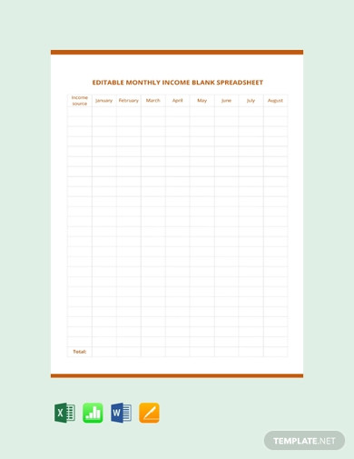 6+ Income Sheet Templates in Google Docs | Google Sheets | Word ...