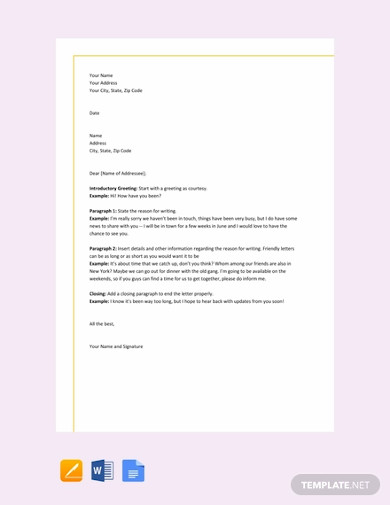 9 Friendly Letter Templates In Google Docs Word Pages PDF