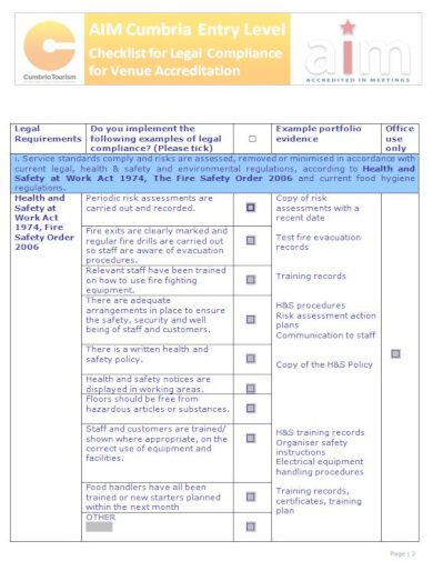 13+ Compliance Checklist Templates - PDF, Pages, Numbers, Google Docs, Word