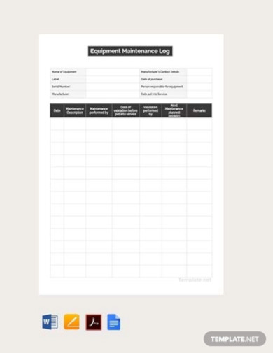 FREE 21+ Maintenance Log Templates in Google Docs | MS Word | Pages | PDF
