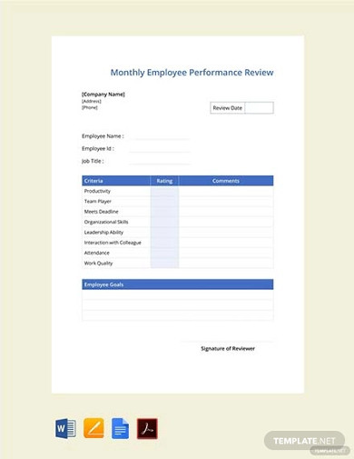 12+ Employee Review Templates in Google Docs | Word | Pages | PDF