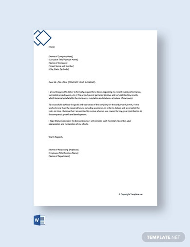 FREE 9+ Bonus Letter Templates in Google Docs | Word | Pages | PDF