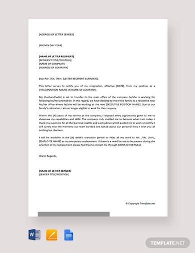 13+ Relocation Letter Templates in Google Docs | Word | Pages | PDF