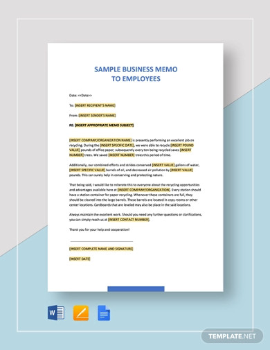 10+ Employee Memo Templates in Google Docs | Word | Pages | PDF