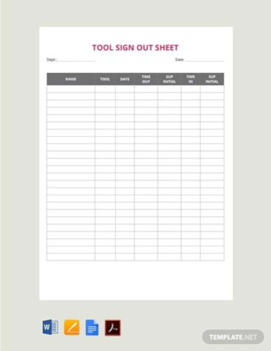 15+ Sign Out Sheet Templates - Google Docs, Google Sheets, Excel, Pages ...