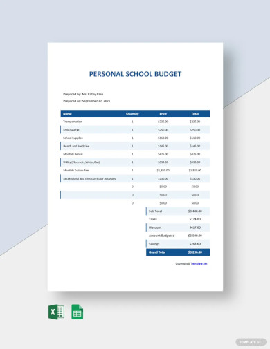 23+ School Budget Templates in Google Docs | Google Sheets | Excel ...