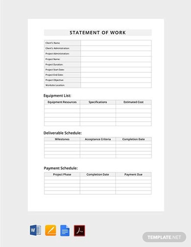 14+ Work Statement Templates in Google Docs | Word | Pages | PDF