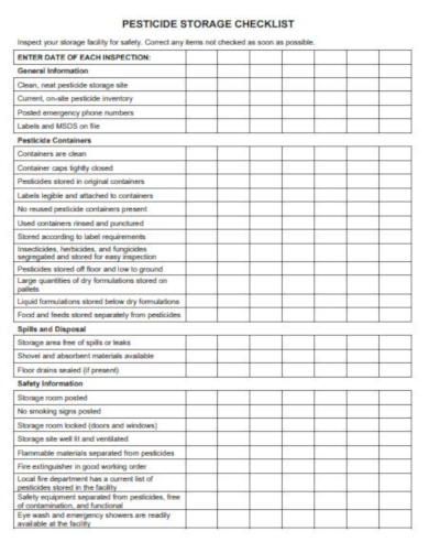 10+ Storage Checklist Templates - Google Docs, Word, Pages, PDF