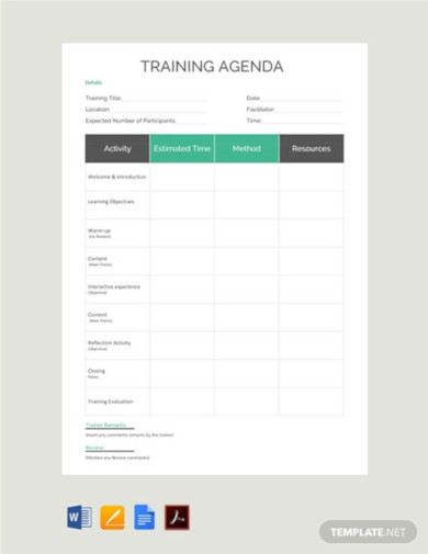 21+ Training Agenda Templates in Word | Pages | PDF
