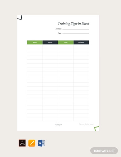 10+ Training Sign In Sheet Templates in Google Sheets | PDF | Word | Pages