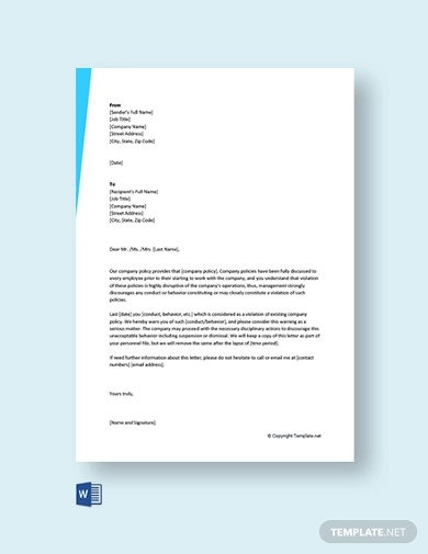15+ Company Warning Letter Templates Free Samples, Examples Formats ...