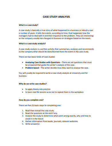 8+ Case Study Analysis Templates - PDF, Google Docs, Pages, Word