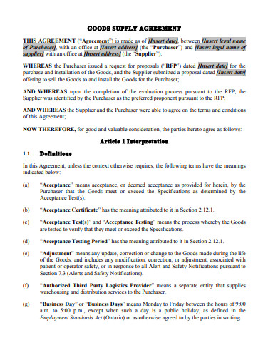 18+ Supply Agreement Templates - Google Docs, Pages, PDF, Word