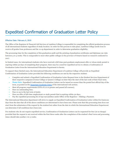 5+ Graduation Letter Templates in PDF | Google Docs | Pages | Word