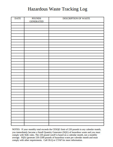 FREE 19+ Tracking Log Templates in PDF | MS Word | Google Docs | Pages